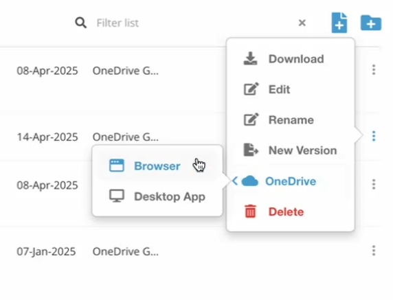Microsoft OneDrive Document Editing